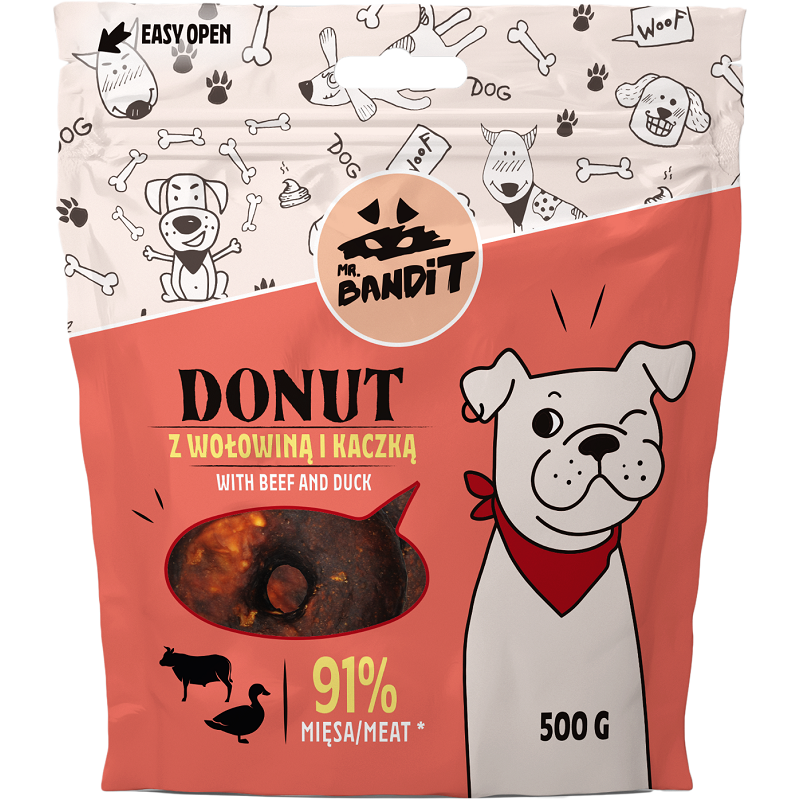 Mr Bandit - Donut - Z wołowiną i kaczką 500g